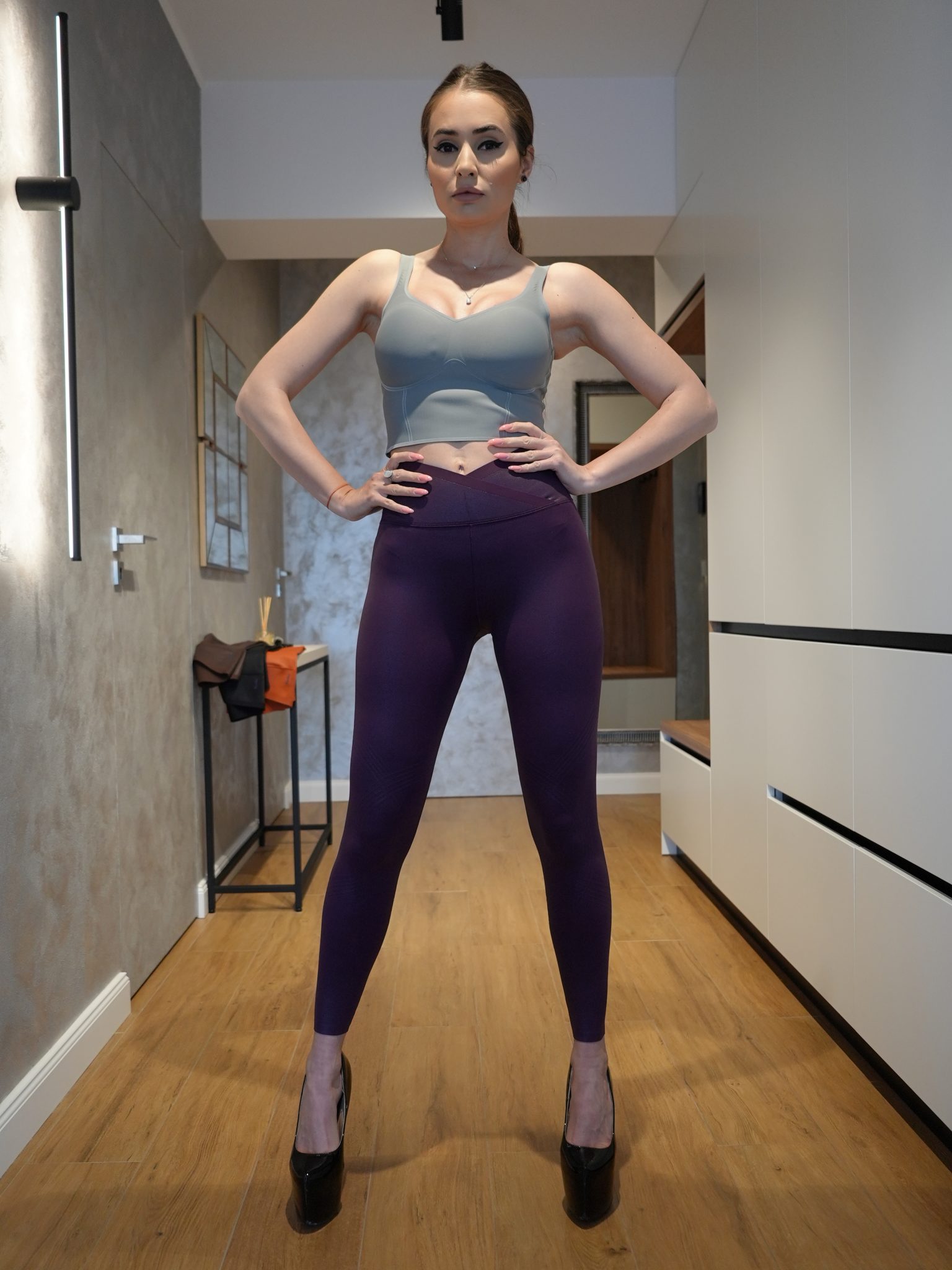 Fitness Challenge in Heels | 400 Squats and 350 Abs in Fanka Leggings ...